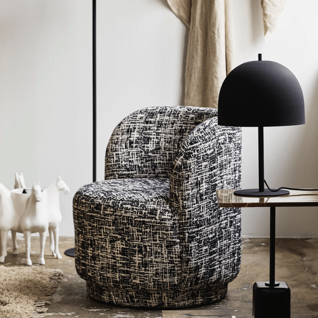 BOMU Lounge Stol i Akacietræ fra Nordal | Sort/Hvid – UniqueBeds, Home ...