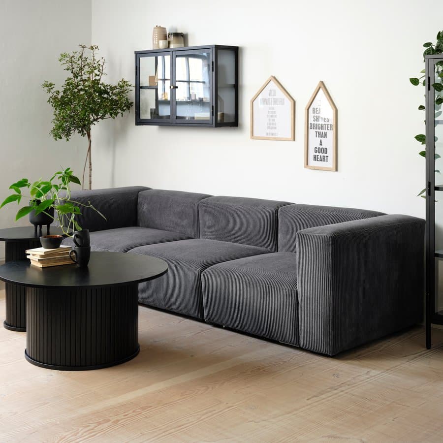 Ingolstadt Sofabord Sort Egetræ Finér Ø90Xh45Cm | Ingolstadt