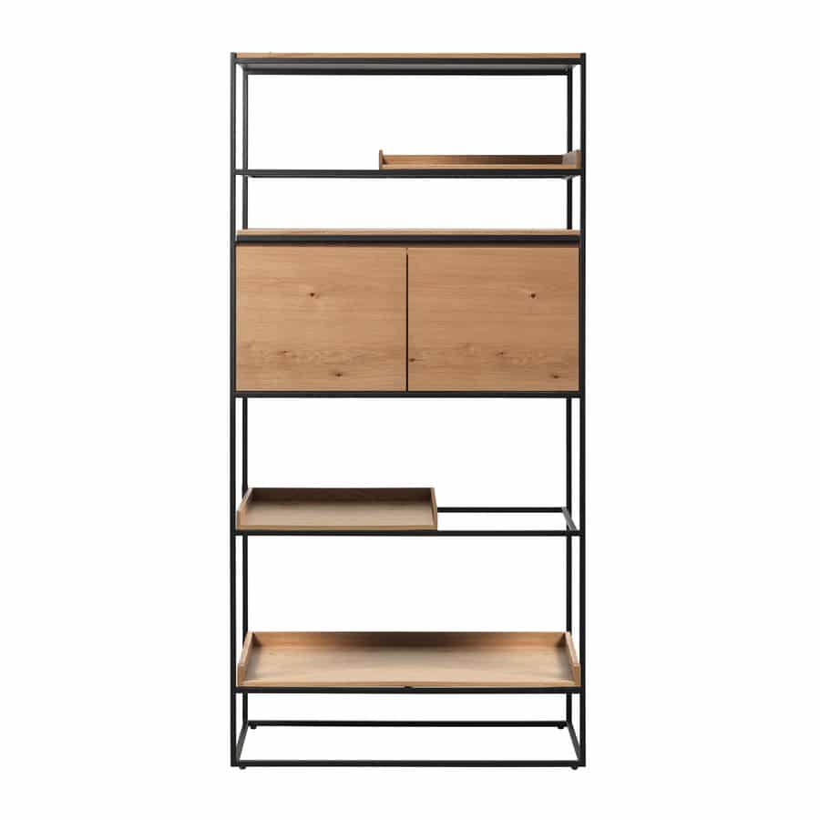 Kerpen Reol Egetræsfinér Sort Metalstel B90Xh180Xd38 | Kerpe